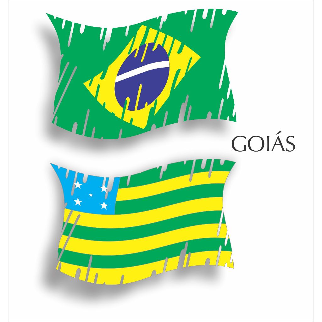 Adesivo Bandeira Estilizada Brasil + Goiás Ou A Escolha | Shopee Brasil