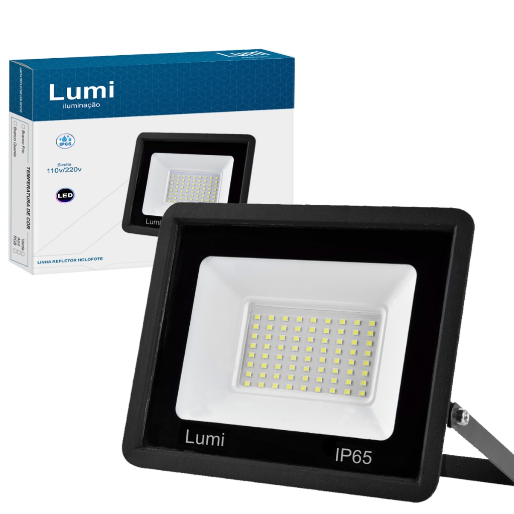 Refletor Lumi Super LED 200w Holofote Bivolt 110/v220v Prova D'água Cor Da Luz Branco Frio ...