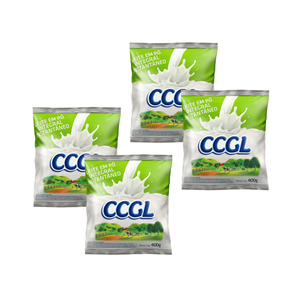 Kit 4 Leite Pó Integral Instantâneo CCGL 400g | Shopee Brasil