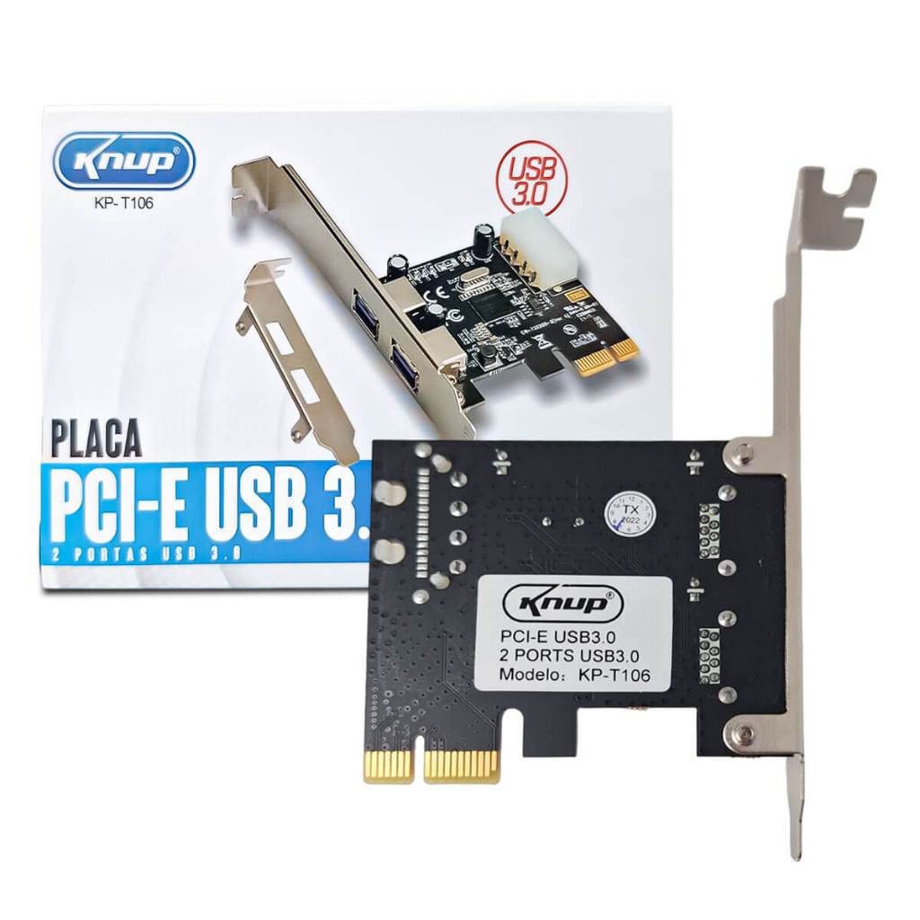 Placa PCI-E USB 2 Portas 3.0 Compatível com Windows e Linux Kernel ...