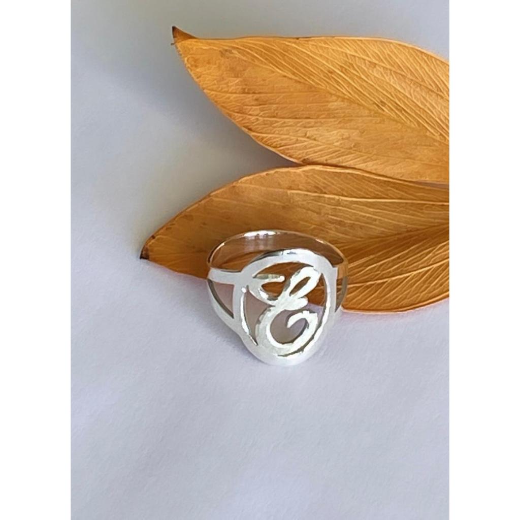 ANEL DE PRATA 925 LEGITIMA DE LETRA CURSIVA FAZEMOS TODAS AS LETRAS ...