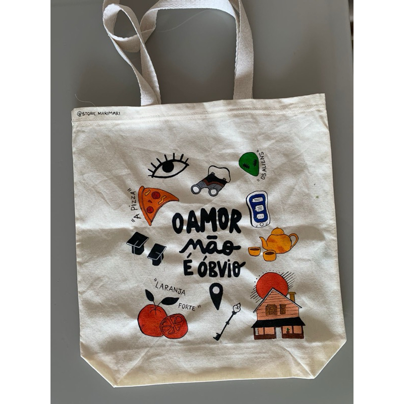 Ecobag Amor com Escrita | Shopee Brasil
