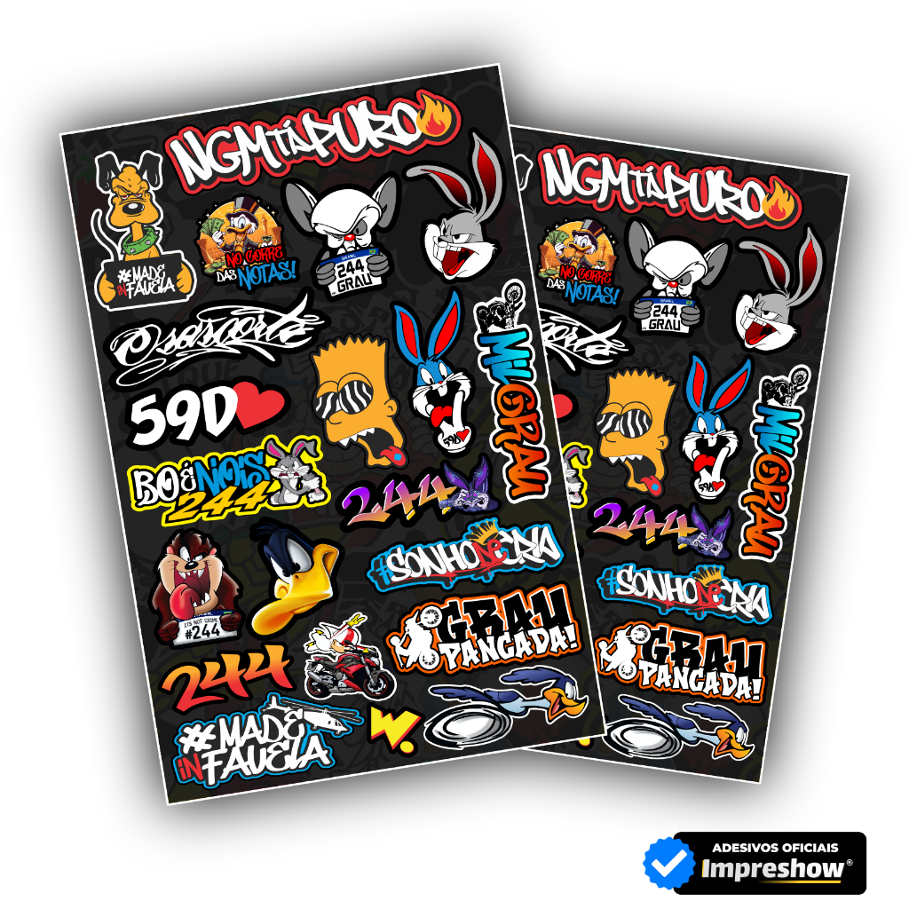 Cartela de adesivo Bike Carro Moto Capacete impreshow - 21 adesivos - Cod.144 | Shopee Brasil
