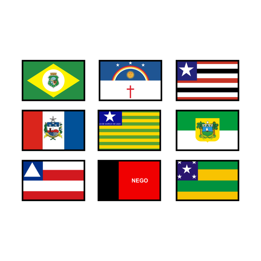 Kit Estados Região Nordeste Mini Bandeira Bordada Mochileiro | Shopee ...