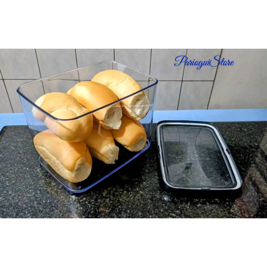 Pote Hermético porta pães francês e mantimentos | Shopee Brasil