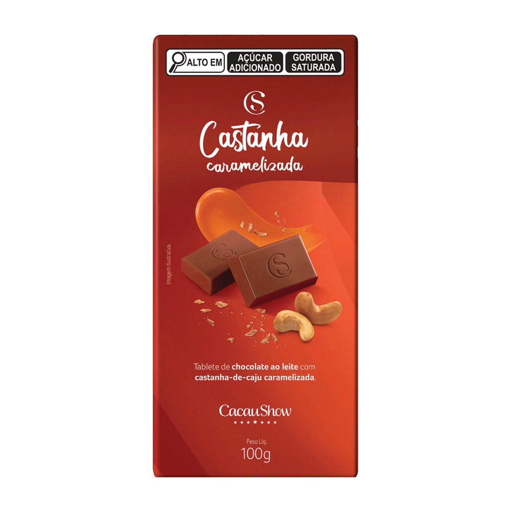 Tablete Chocolate Cacau Show Barra de Chocolate 100g 130g sabores a ...