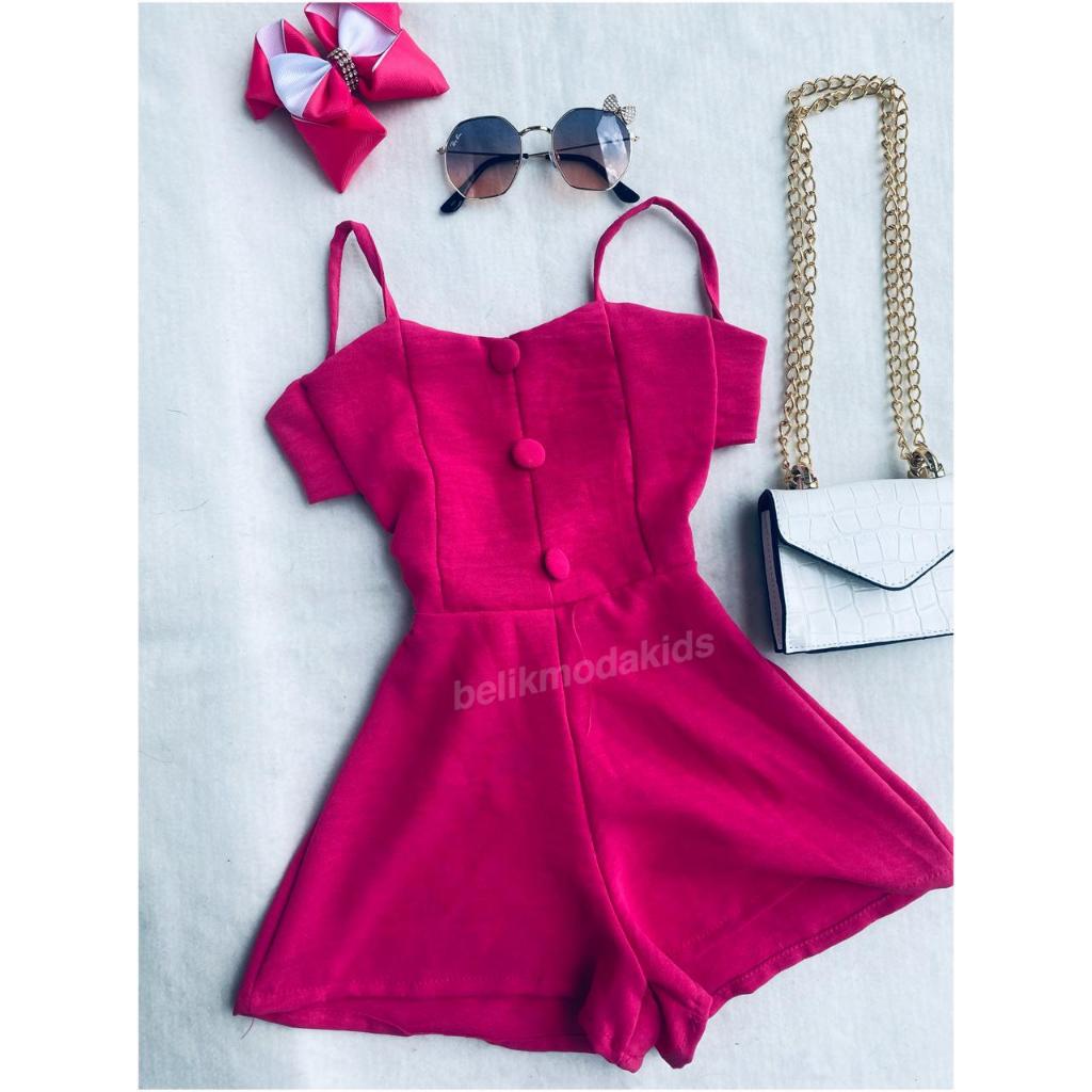 Macaquinho Infantil Alcinha Menina Moda Blogueirinha Verão Com Elástico ...