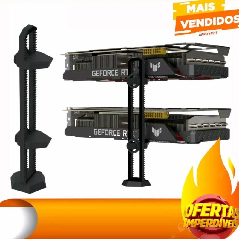 Suporte GPU AMD E Nvidia Ajustável Para Até Duas Placas De Vídeo 20cm ...