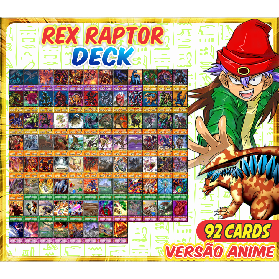 Rex Raptor Deck Anime (90 Cartas) com 18 Foils Sortido Yugioh | Shopee ...