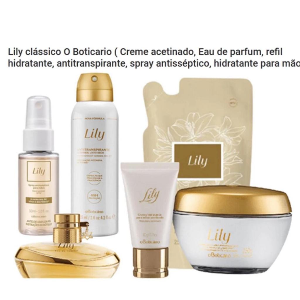 KIT lili creme perfume acetinado corpo e mãos hidratante lily lulli ...