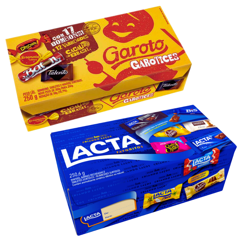 Bombom Nestlé Lacta Garoto Kit 2 Caixas 250g | Shopee Brasil
