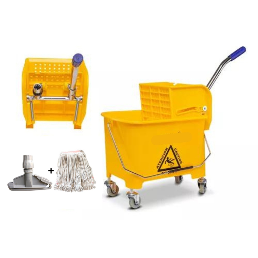 Mop Profissional 20 litros c/mop e garra + espremedor | Shopee Brasil