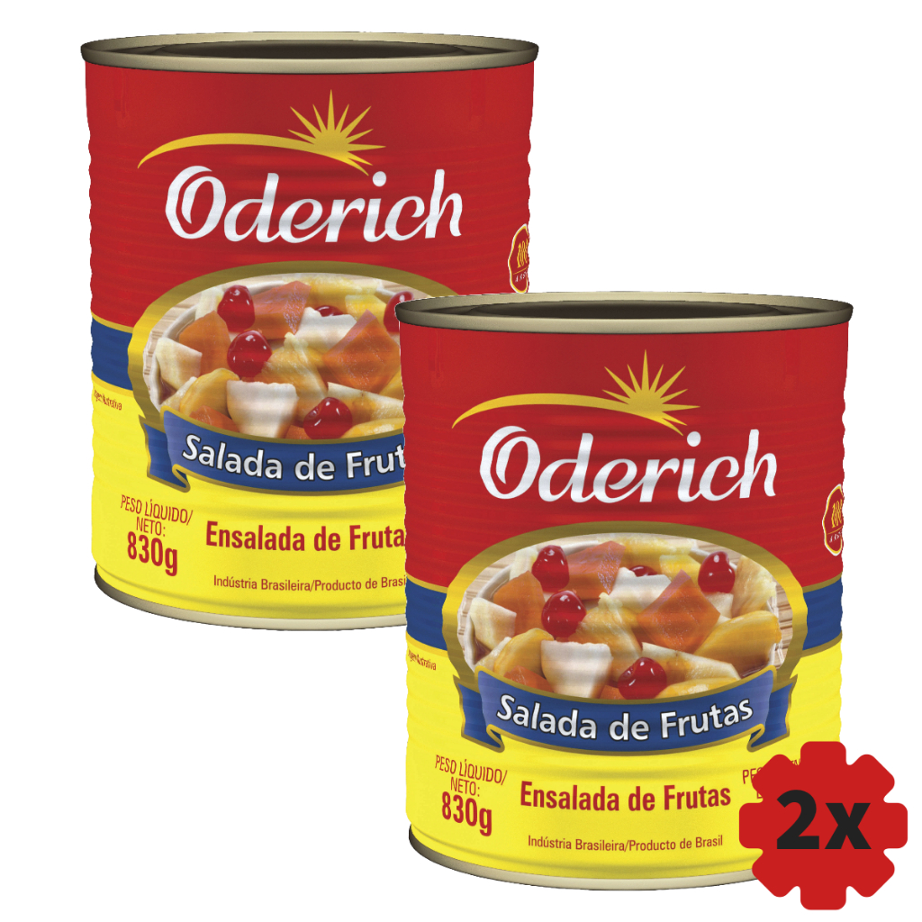 Kit 2 Salada De Frutas Em Conserva Oderich 830g Lata | Shopee Brasil
