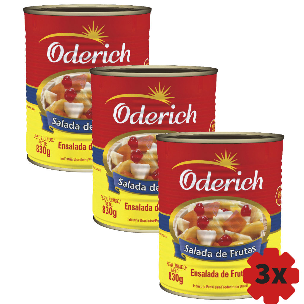 Kit 3 Salada De Frutas Em Conserva Oderich 830g Lata | Shopee Brasil