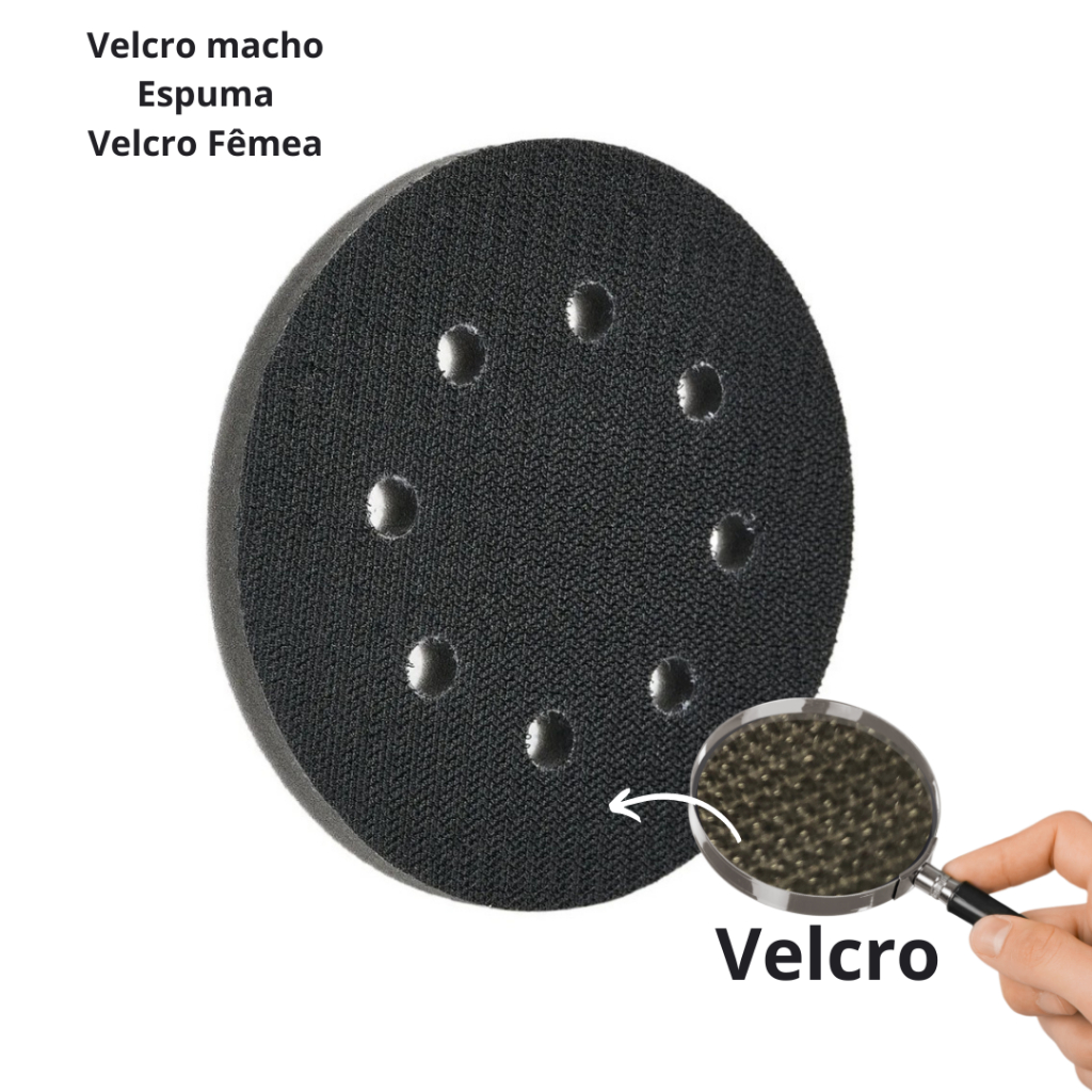 Interface Redutor de impacto para Rotoorbital 5 Pol 125mm 8 furos Velcro e Espuma | Shopee Brasil