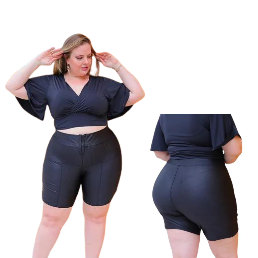 bermuda lipo suplex super powes plus size com cinta zero barriga ...