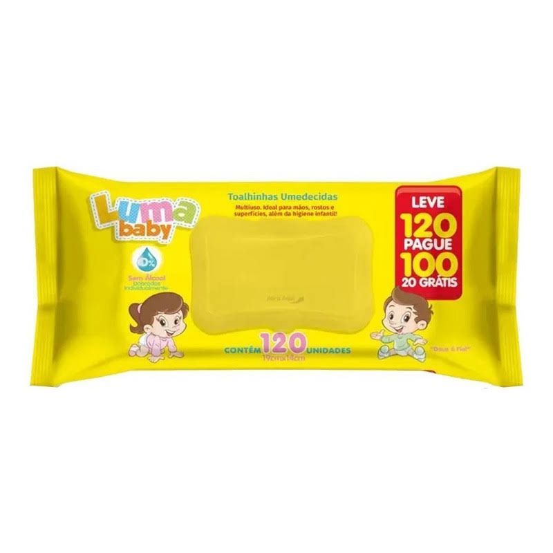 Toalhinhas Umedecidas Luma Baby Leve 120 Pague 100un | Shopee Brasil
