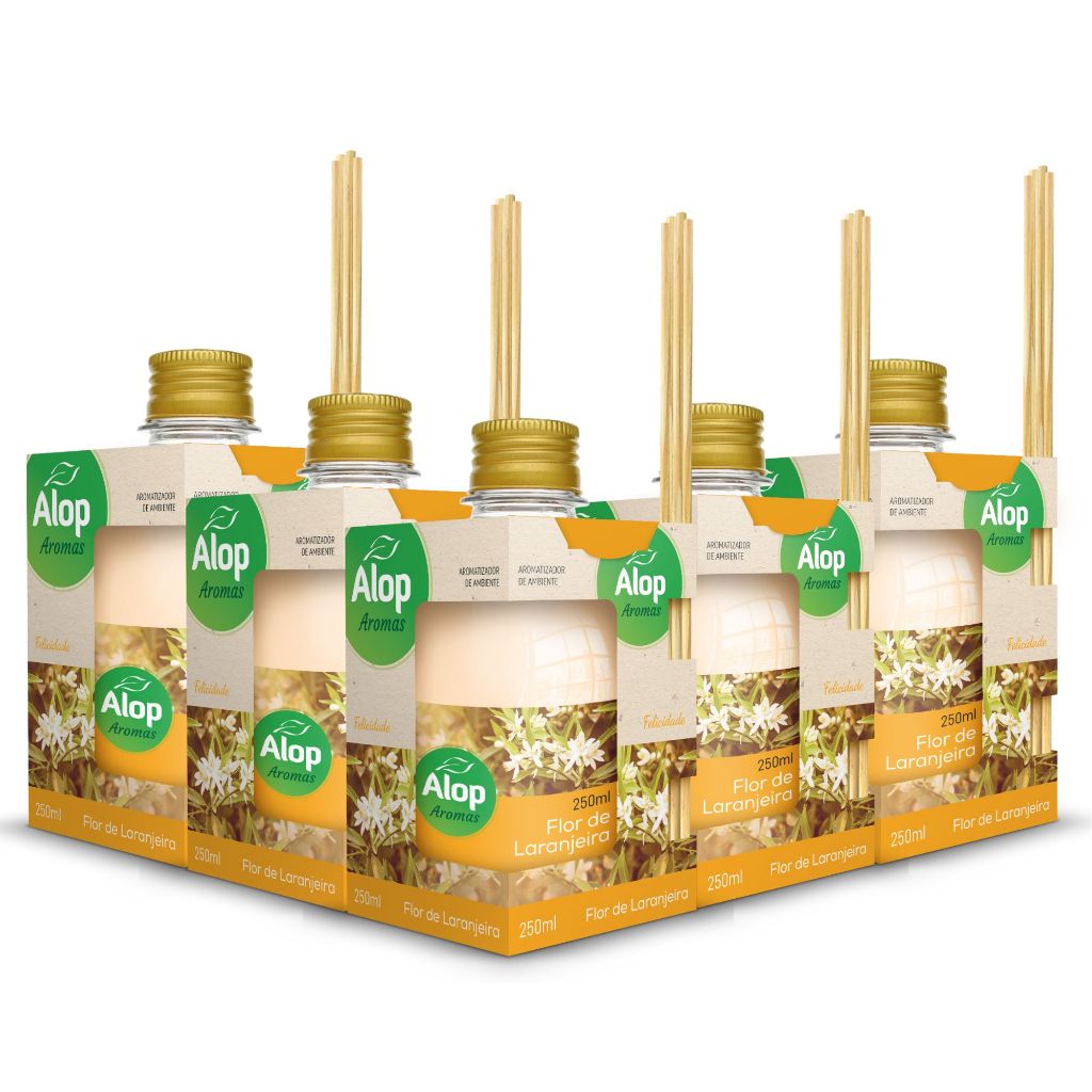 5 Difusor/Cheirinho De Ambiente 250ml Alop Flor De Laranjeira ...