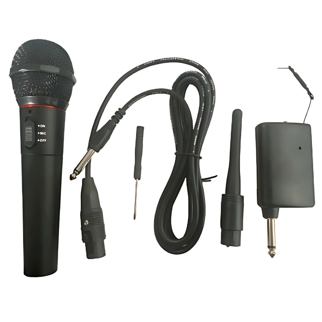 Microfone Sem Fio Wireless Com Receptor 3 Metros | Shopee Brasil