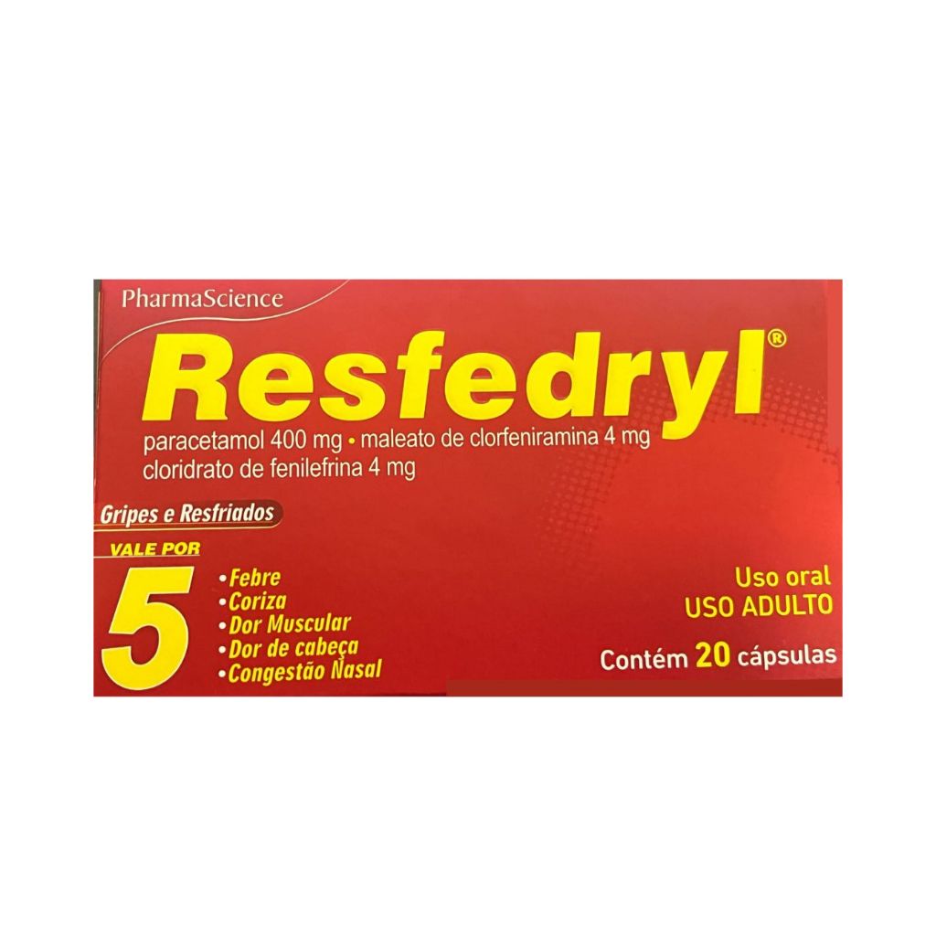 Resfedryl 20 Cápsulas Gripes e Resfriados | Shopee Brasil