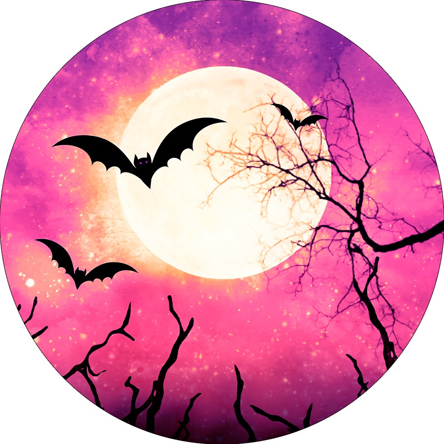 Painel De Festa Redondo Em Tecido - Halloween Lua Cheia 014 | Shopee Brasil