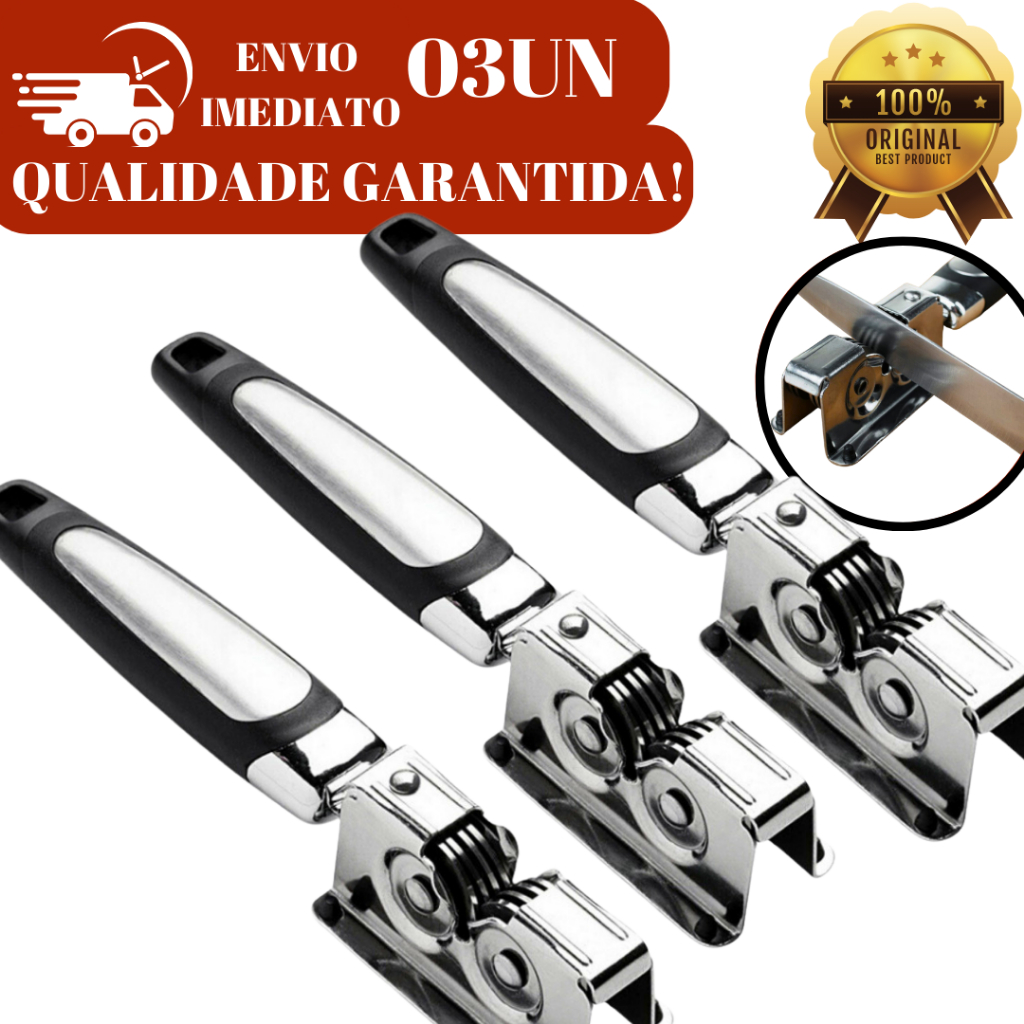 Kit 03 Amolador Afiador De Facas E Tesoura Profissional Em Aço Inox ...
