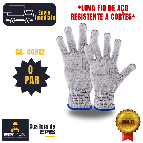 Luva Anti Corte Resistente Proteção Máxima a Cortes o Par | Shopee Brasil