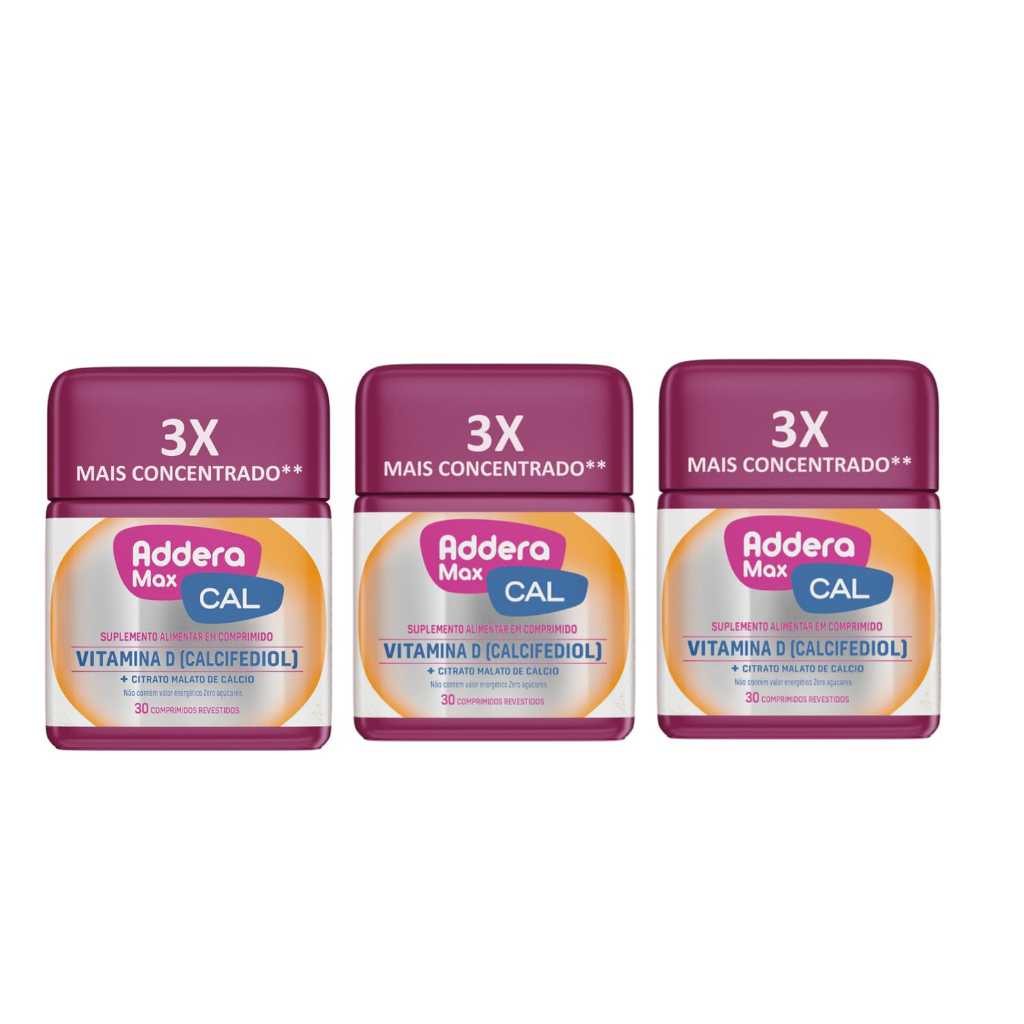 KIT 3 Addera Max Cal 30 comprimidos | Shopee Brasil