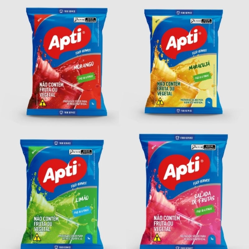 Refresco Suco APTI Sabores Sortidos - 04 Pacotes De 1 Kg Cada | Shopee ...