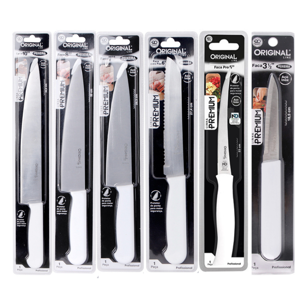 Kit 6 Facas Premium Inox Faca 10" 8" 7" 6" de Pão 5" de Desossar ...