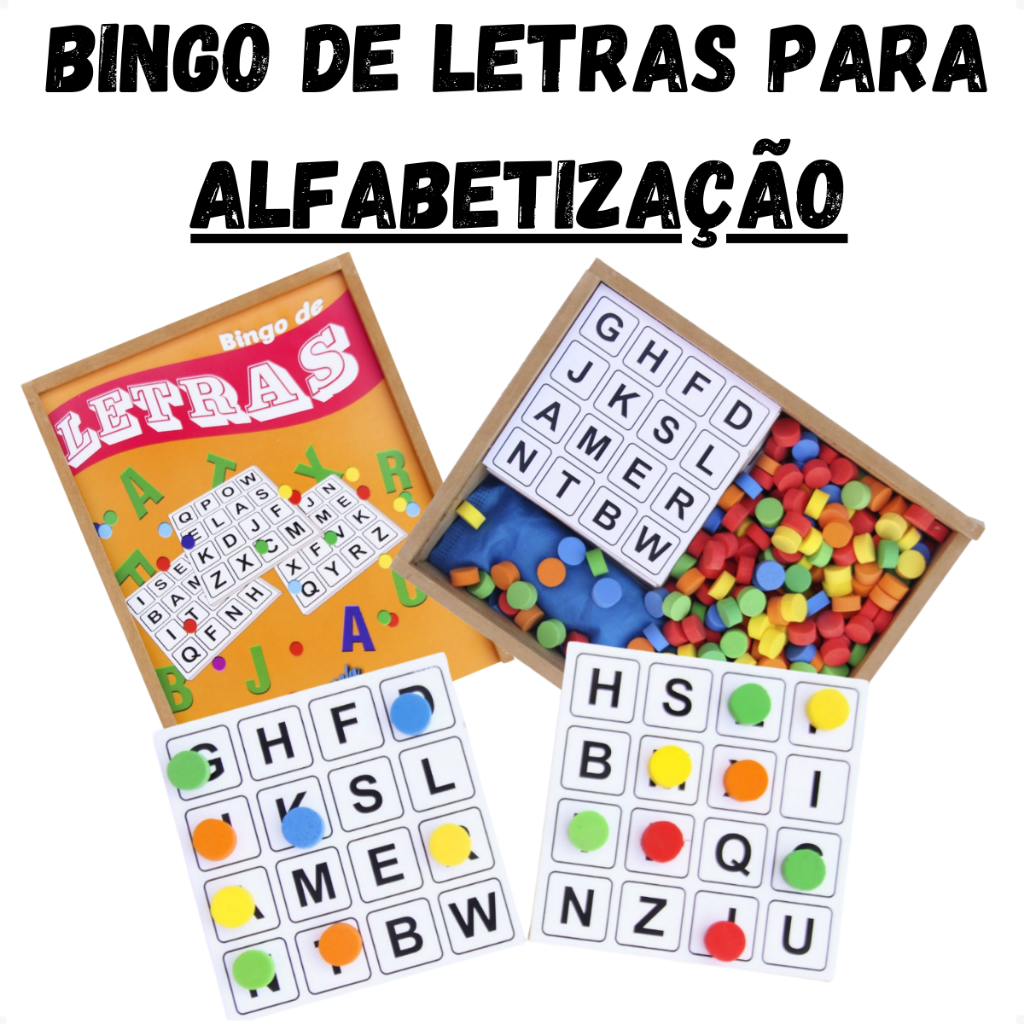 Bingo de Letras Alfabetização 281 Peças Brinquedo Educativo Alfabeto ...