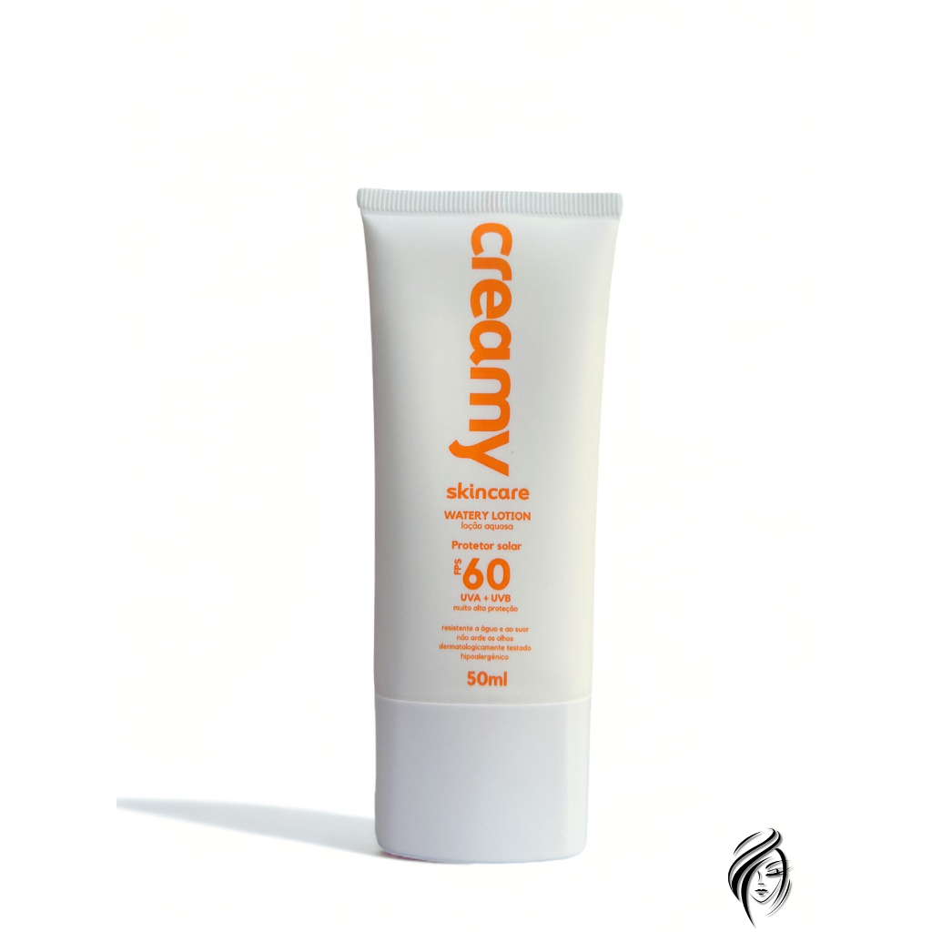 Protetor Solar Creamy FPS 60 Watery Lotion Peles Oleosas | Shopee Brasil