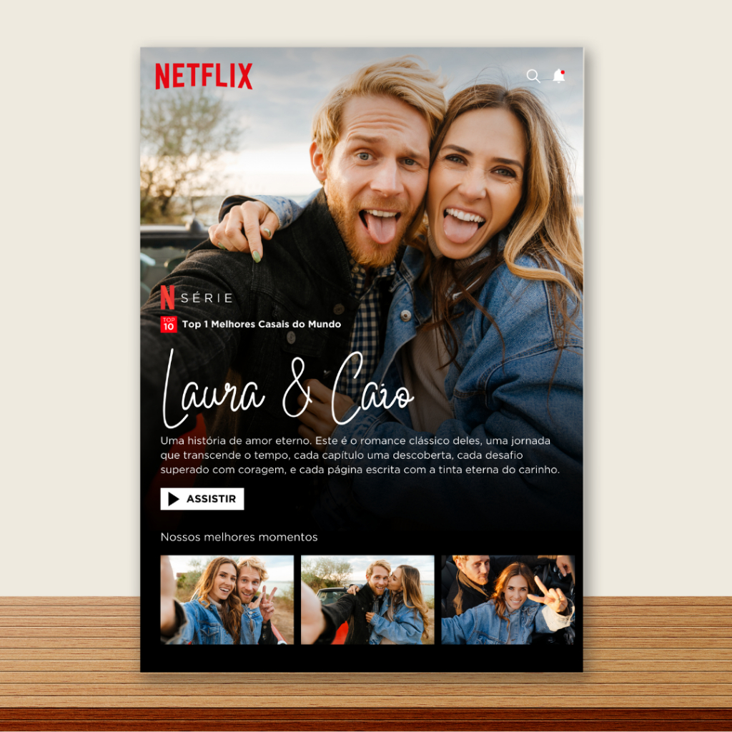 Quadro Placa MDF Casal Personalizado com Fotos - Netflix - Presente Dia ...