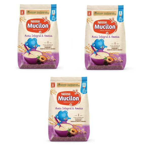 Mucilon Ameixa e Aveia Cereal Infantil 180g | Kit com 3 Unidades ...
