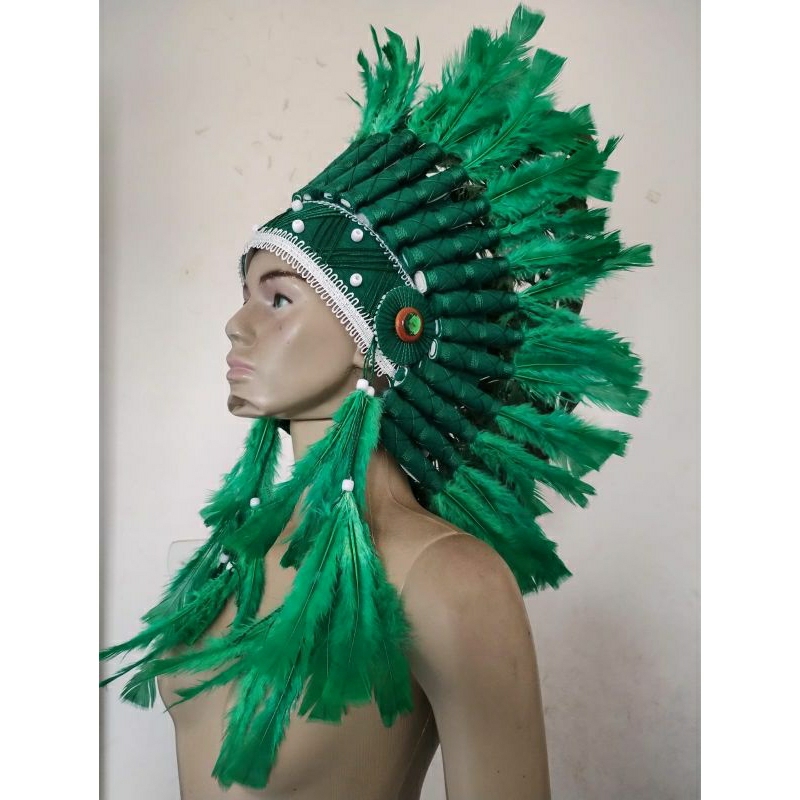 Penacho Caboclo Umbanda e Candomblé Verde | Shopee Brasil