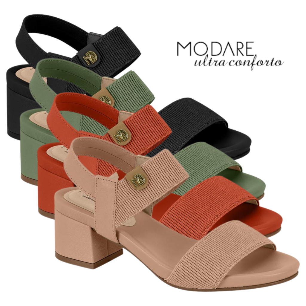 Sandalia De Salto Modare Original Feminina Ultraconforto Ortopedico ...