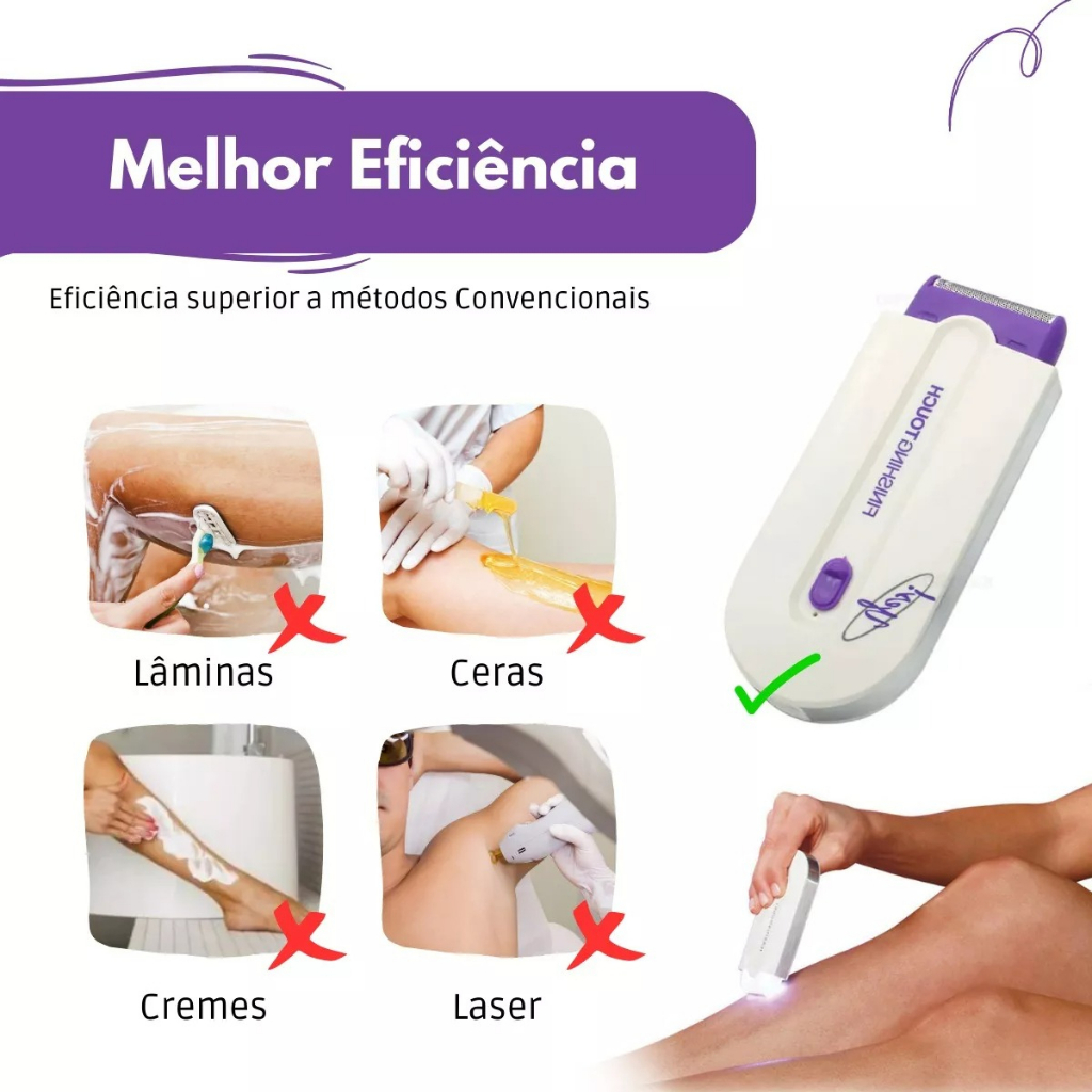 Depilador Removedor De Pelos Feminino Facial e Corporal Sem fio ...