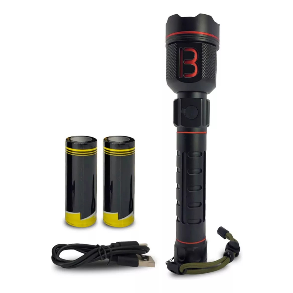 Lanterna Super Potente P90 Forte Luz Led Caça Pesca Sitio B-max Modelo ...