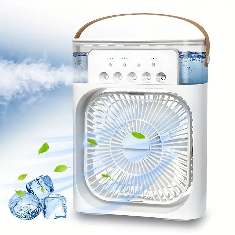 Refrigerador De Ar Ventilador Umidificador Com AlÇa Portátil Com Led