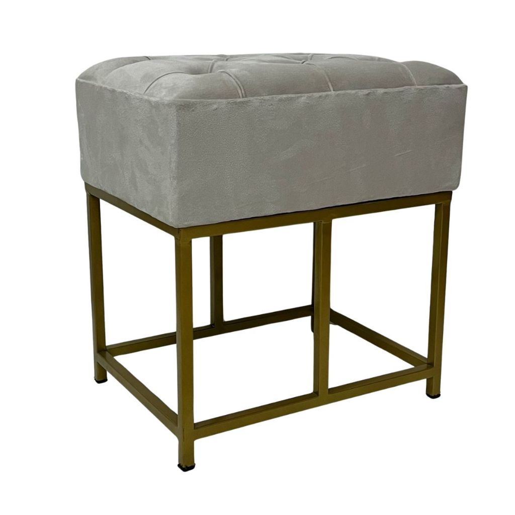 Puff Retangular Pé Reto Para Penteadeira Capitonê Varias Cores | Shopee Brasil