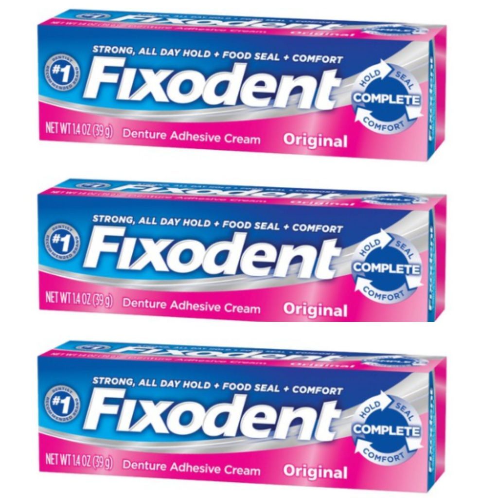 Kit C/3 Cremes Fixador de Prótese Dentária 40g - Fixodent | Shopee Brasil