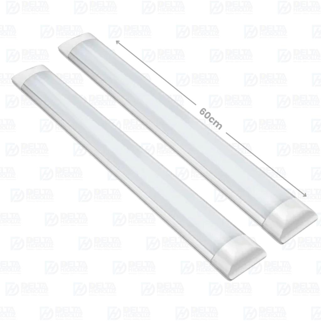 KIT 2 LÂMPADA LED LUMINÁRIA SLIM 50CM 18W/20W BRANCA 6500K | Shopee Brasil