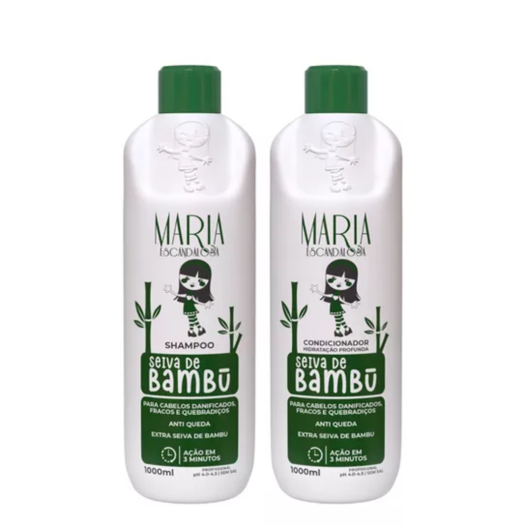 Maria Shampoo e Condicionador Seiva de Bambu Hidratação Profunda 2x1l ...