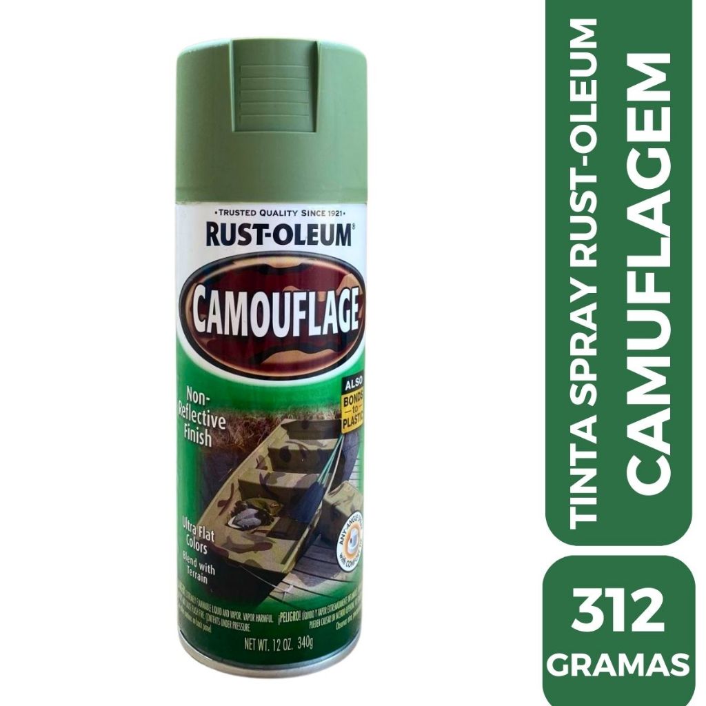 Tinta Spray Camuflagem Para Armas Camping Rust Oleum Verde | Shopee Brasil