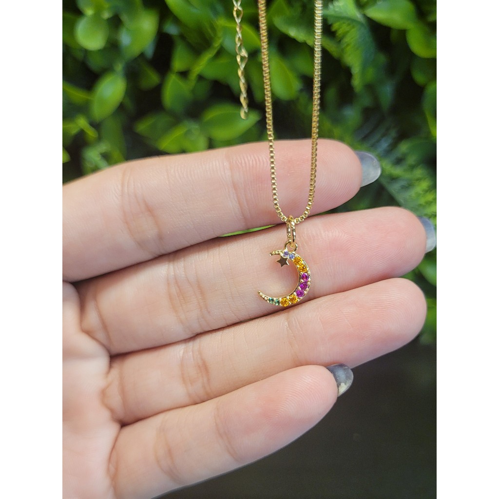 Colar Lua Colorida | Shopee Brasil