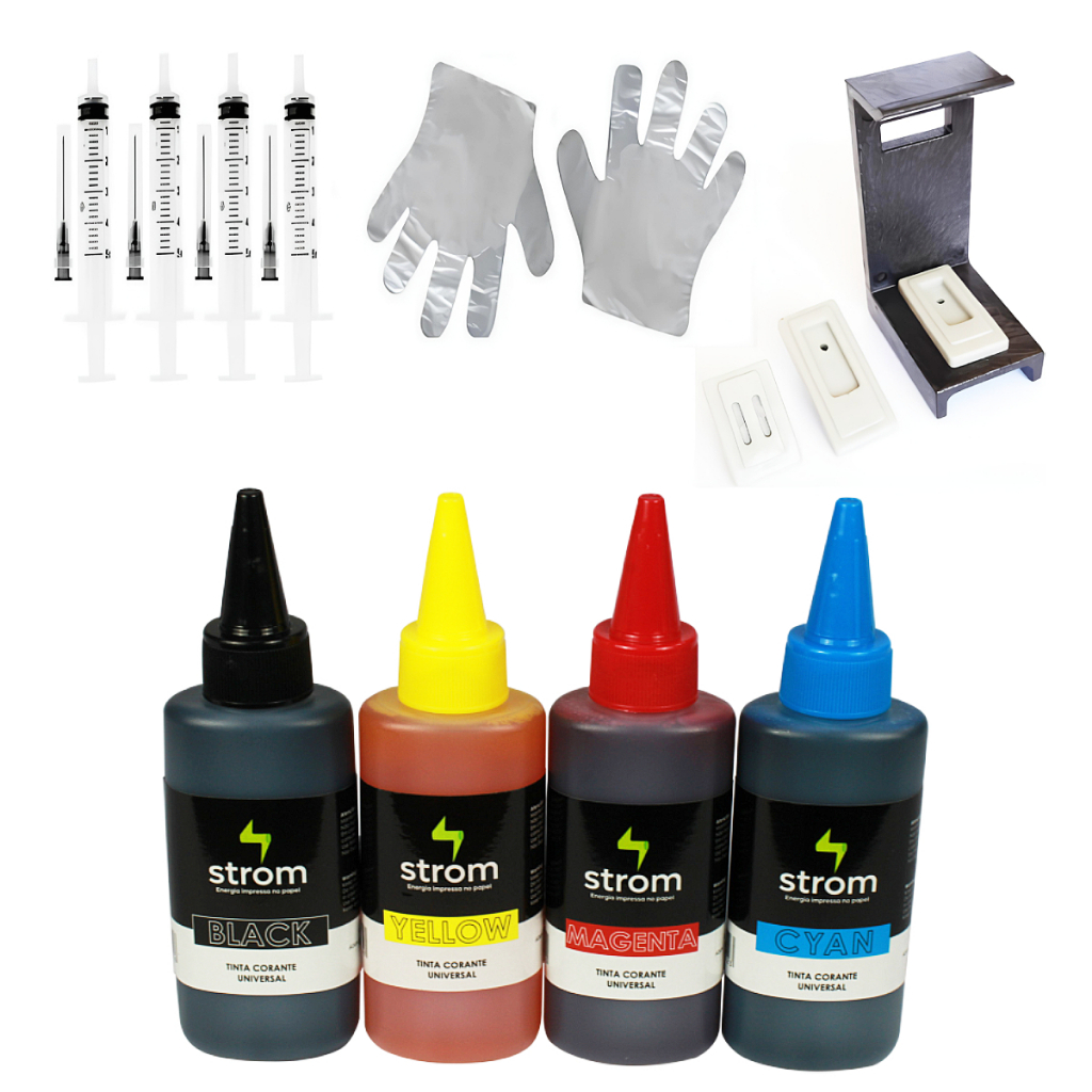 Kit Refil Tinta Compatível para Epson T664 L365 L375 L355 L200 - 04 ...