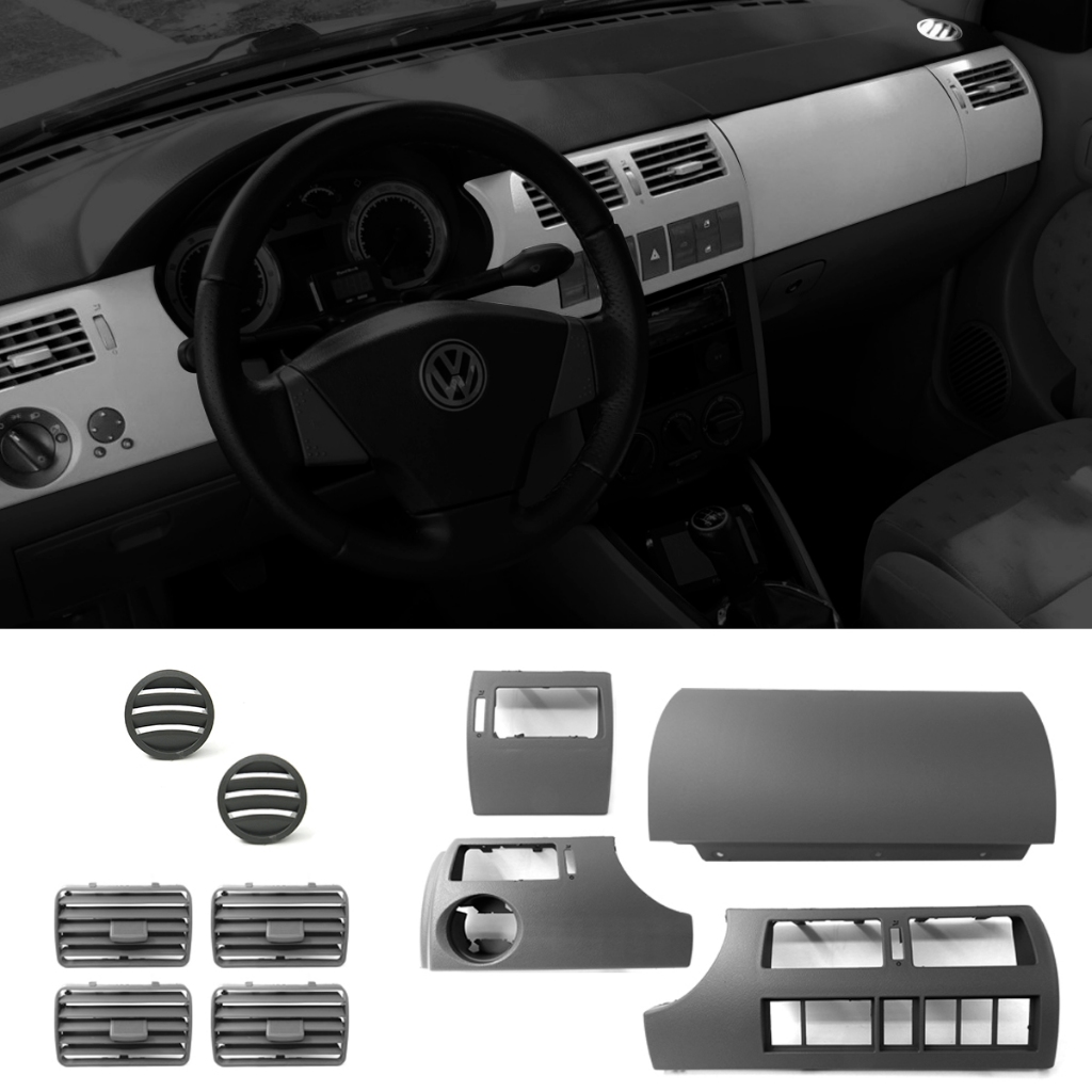 Kit Moldura Painel E Telas Difusores Gol Saveiro Parati G3 1999/2005 ...