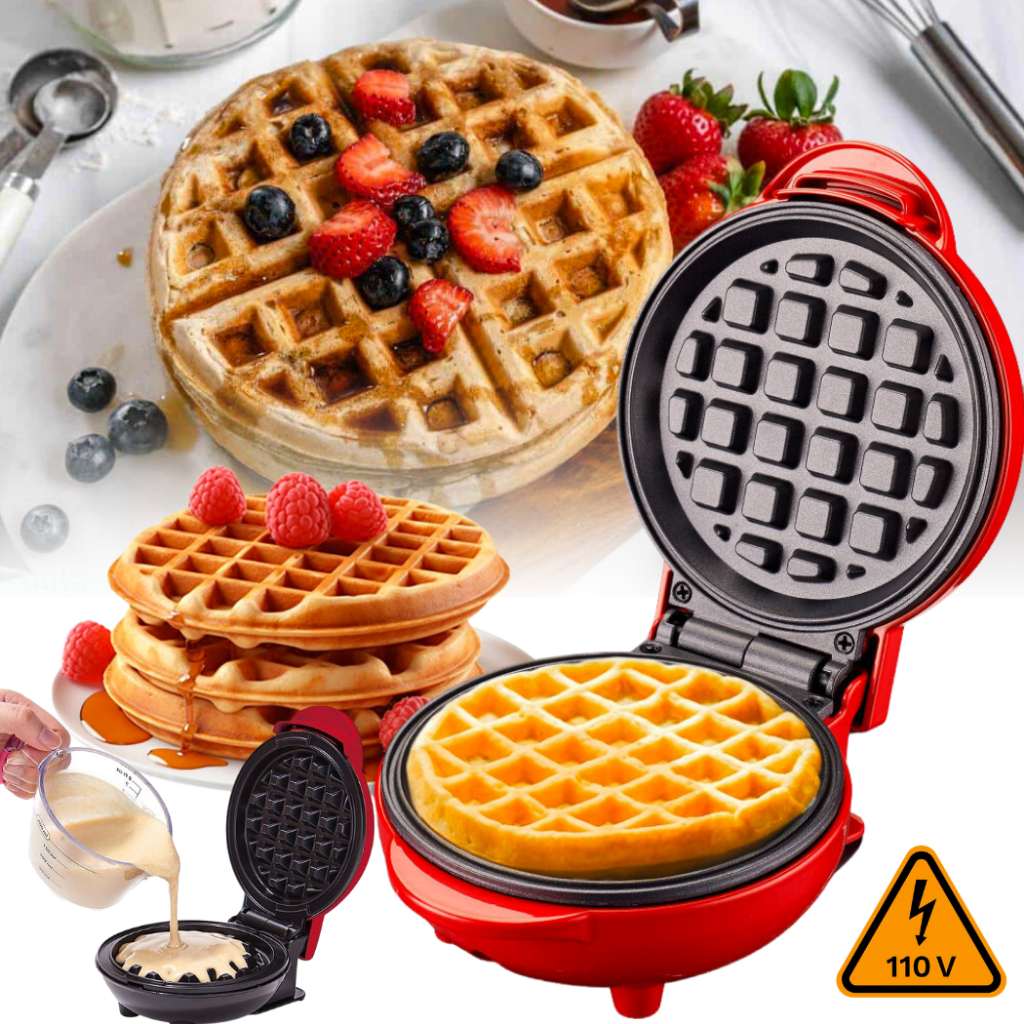 Máquina Waffle Elétrica Casa Cozinha Mini Grill Fazer Waffle Panquecas ...