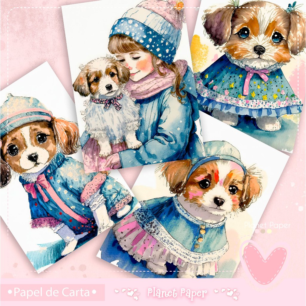 Papéis de Carta Pet e Menina (4 Modelos) | Shopee Brasil