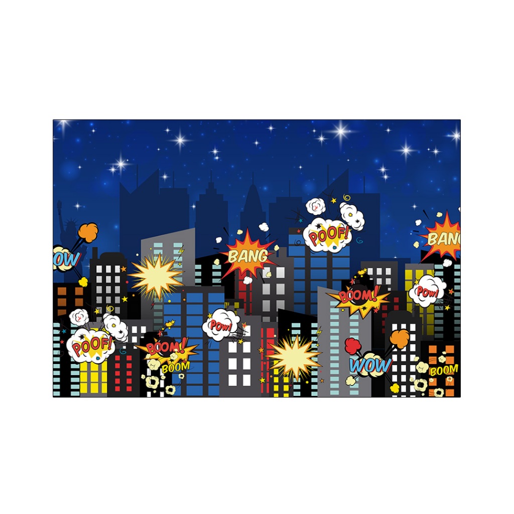 Fundo Fotográfico 2,20 x 1,50 - Cidade Super Heroi Noite 003 | Shopee ...